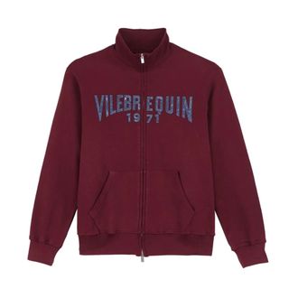Vilebrequin Full Zip Sweatshirt mit gesticktem Samt-Logo - - Sweatshirts & Hoodies - Herren - Lila - M