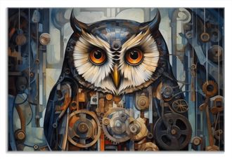 Wallario Frühstücksbrettchen aus Glas, Glasunterlage, Glasbrettchen Wächter der Zeit, Größe 20 x 30 cm, Sicherheitsglas