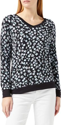 Street One Damen T-Shirt, Mehrfarbig(Black), 36