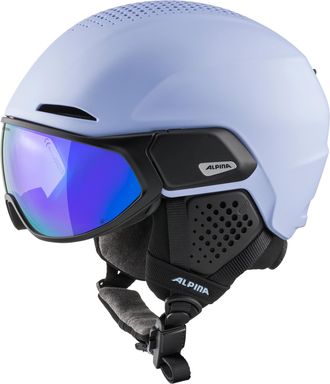 Alpina Alto Q-LITE - sicherer, sto&szlig;absorbierender & individuell anpassbarer Skihelm f&uuml;r Erwachsene, mit kontrastverst&auml;rkendem Visier - Lilac-Black matt - S (