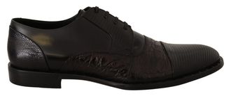 Dolce & Gabbana Schwarze Leder Exotische Haut Formal Schuhe