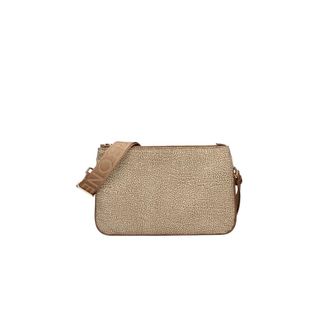 Borbonese Femme, Sacs, Beige, Taille: ONE Size Sac bandouli&egrave;re en nylon avec d&eacute;tails en cuir