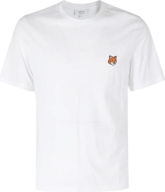 Maison Kitsun&eacute; Homme, Tops, Blanc, Taille: M Fox Head Regular Tee-Shirt
