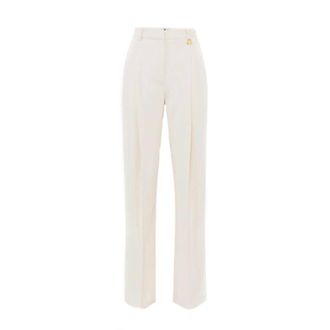 Elisabetta Franchi Femme, Pantalons, Beige, Taille: 38 FR Pantalon &agrave; Poches Avant Taille Haute