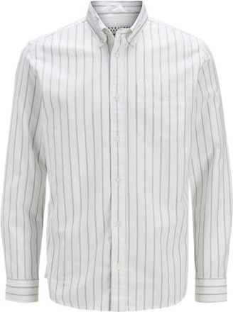Jack & Jones Jprbrook Oxford T-Shirt L/S Noos, Blanc &eacute;clatant, XL Hommes