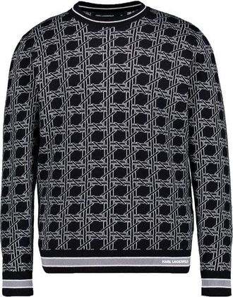 Karl Lagerfeld Herren Pullover schwarz unifarben