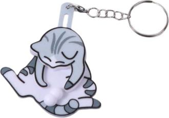 Generic Porte-cl&eacute;s amusant avec oeufs et chats rotatifs, pour sac &agrave; main, cadeau, gris, taille unique