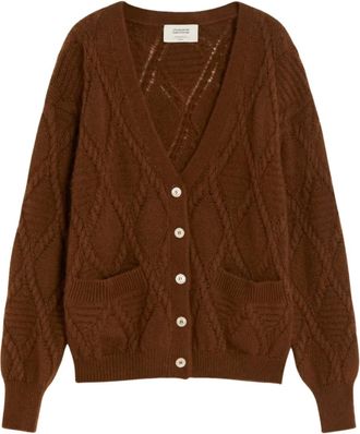 Max Mara cardigan en maille torsadée - Marron