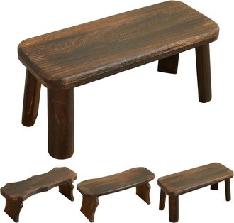 Generic Hocker Holz 43/60 cm Sitzhocker Flur Garderobenhocker Holzhocker Landhausstil - Massivholz Sitzbank Schuhbank Eckbank Holzbank - Pflanzenhocker, Rusti