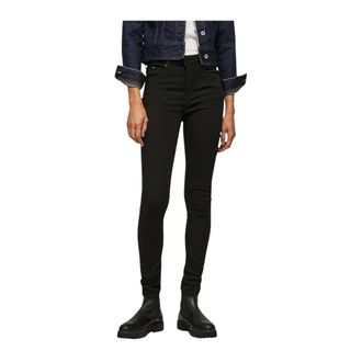 Pepe Jeans London Schwarze High Waisted Skinny Jeans - - Jeans - Damen - Schwarzk - W33 L30