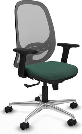 Piqueras y Crespo Drehstuhl zylindrisch gr&uuml;n mit 2D-Armlehnen, h&ouml;henverstellbare Lendenwirbelst&uuml;tze, ausgestattet mit 3 Positionen und Schneidschaum, mit 65 mm Nylon-Ro
