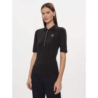 Tommy Hilfiger Poloshirt WW0WW39820 Schwarz Slim Fit