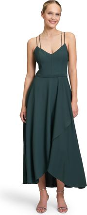 Vera Mont Damen Abendkleid mit Volant 42, Dusty Slate