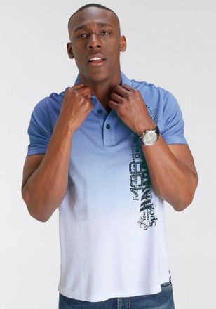 DELMAO Poloshirt kurz&auml;rmelig, l&auml;ssiges Batikmuster, Polokragen