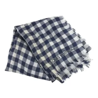 Louis Vuitton Pre-owned Foulard en Coton - unisex - Pre-owned - Bleu - Taille: ONE Size