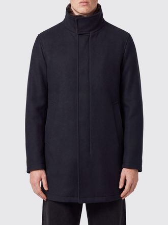 Herno Manteau droit en laine vierge avec col montant et fermeture dissimul&eacute;e