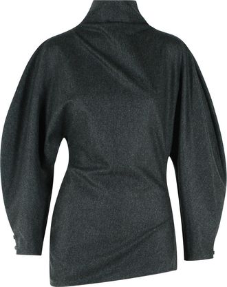 Khaite Haut en laine et cachemire anthracite Khaite Harlow