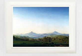 1art1 Caspar David Friedrich Poster Böhmische Landschaft Mit Dem Milleschauer, Um 1810, Detail Gerahmtes Bild Mit Edlem Passepartout | Wand-Bilder | Im Bild