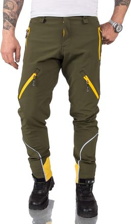 Rock Creek Herren Softshell Hose Cargohose Outdoorhose Wanderhose Herrenhose Wasserdicht Skihose Arbeitshose Winterhose Trekkinghose H-233 Dunkelgr&uuml;n 2XL