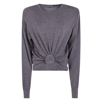 Magda Butrym Pull &agrave; Manches Longues Nou&eacute; - Femme - Pulls - Gris - Taille: 36 FR