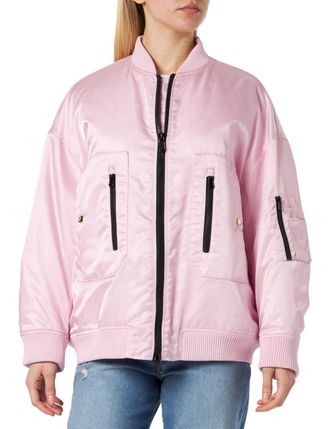 Pinko Damen Brugneto Bomber Satin Technico Jacke, N78_Sweet Pink Lila, S
