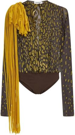 Ferragamo Femme, Tops, Multicolore, Taille: 38 FR Body Avec D&eacute;tail de Ceinture &agrave; Fleurs