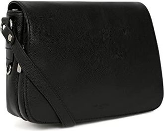 Pellet Paris - Sac port&eacute; travers - pour Femme - Collection CONFORT - Noir - en Cuir de vachette grain&eacute; - Port&eacute; Croise - Sac a main femme - Sac bandouli&egrave;re - 