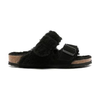 Birkenstock Lammfell Wildleder Hausschuhe - - Shoes - Damen - Schwarzk - 36 EU
