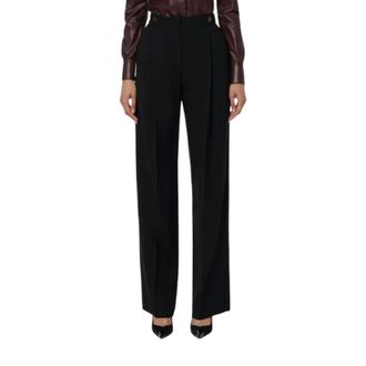 Elisabetta Franchi Femme, Pantalons, Noir, Taille: 36 FR Wide Leg Pantalons