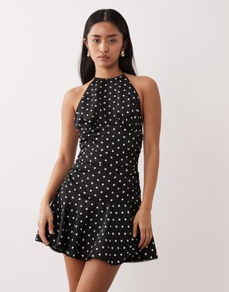 Nia Cahuenga - Robe dos nu &agrave; pois - Noir