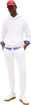 Tommy Hilfiger Herren Trainingsanzug Flag Logo mit Kapuze, Wei&szlig; (White), L