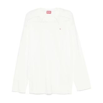 Diesel Homme, Tops, Blanc, Taille: L Long Sleeve Crewneck T-Shirt