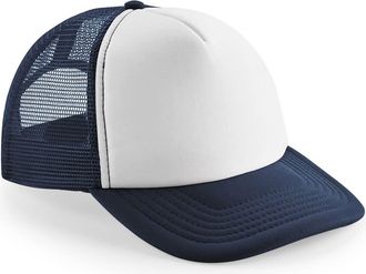 Beechfield Kids Vintage Snapback Trucker Hip Hop Cap - Farbe: French Navy/White - Gr&ouml;&szlig;e: One Size