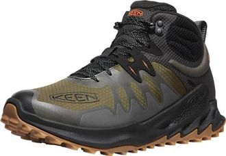 Keen Mens Zionic Mid Height Waterproof All Terrain Hiking Boots, Dark Olive/Scarlet Ibis, 11