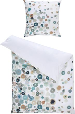 Janine Bettw&auml;sche, Salbeigr&uuml;n, Textil, Kreise, 135x200 cm, Schlaftextilien, Bettw&auml;sche, Bettw&auml;sche, Satin-Bettw&auml;sche