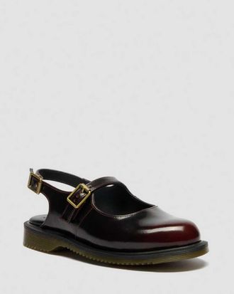 Dr. Martens Madaline Mary Jane Rub Off Leder Sling Back Schuhe in Rot, Gr&ouml;&szlig;e: 36