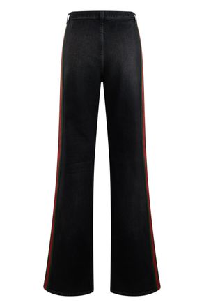 Gucci High-Waist Flared Cotton Jeans - Black