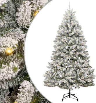 vidaXL K&uuml;nstlicher Weihnachtsbaum Gr&uuml;n und Wei&szlig; 300 cm PVC und Metall vidaXL