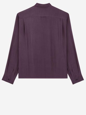 Saint Laurent Mens Shirt Viscose And Silk, Dark Purple