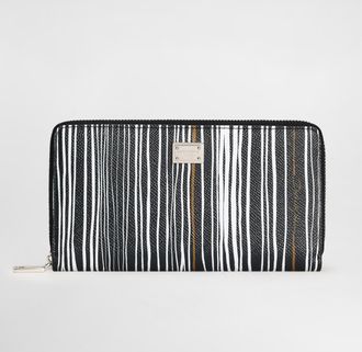 Dolce & Gabbana Brieftasche Aus Kalbsleder Mit Streifenprint - Mann Geldb&ouml;rsen Und Kleinlederwaren Multicolor Onesize