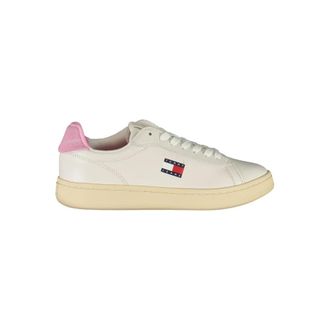 Tommy Hilfiger Wei&szlig;e Leder Damen Sneaker Rosa Akzente - - Shoes - Damen - Wei&szlig; - 39 EU