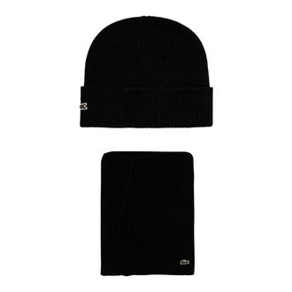Lacoste Ensemble &eacute;charpe et bonnet en laine - unisex - Accessoires - Noir - Taille: ONE Size