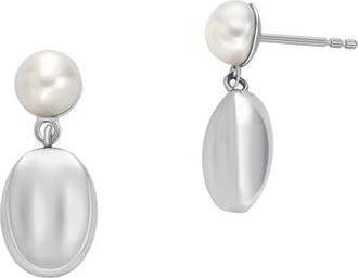 Skagen Boucles doreilles pendantes avec perles deau douce et galets blancs Agnethe Pearl pour femme, SKJ1835040