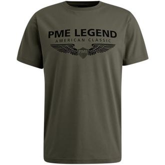 PME Legend T-shirt &agrave; col rond pour homme avec logo en &eacute;lasthanne - Coupe droite, Beluga 8039, L