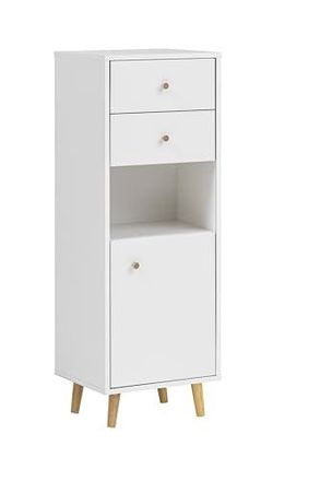 Schildmeyer Bjarne Highboard 158501, weiß matt, 40,3 x 33 x 113,4 cm