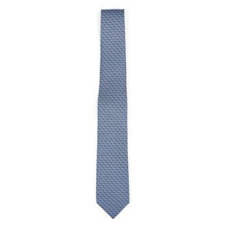 Ferragamo Gancini Circle Print Seidenkrawatte - - Accessories - Herren - Blau - ONE SIZE