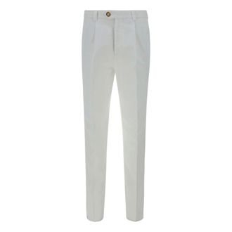 Brunello Cucinelli Gabardine-Hose mit St&uuml;ckf&auml;rbung - - Trousers - Herren - Wei&szlig; - 2XL