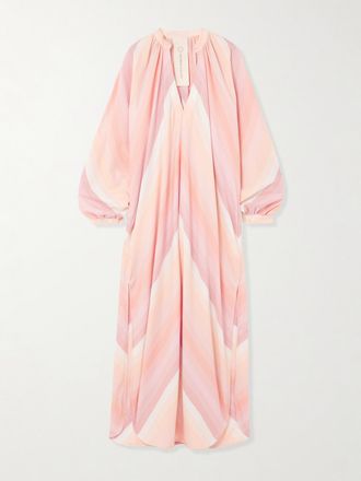 Marrakshi Life The Touareg Maxikleid Aus Gestreifter Baumwolle Mit Farbverlauf - Pink