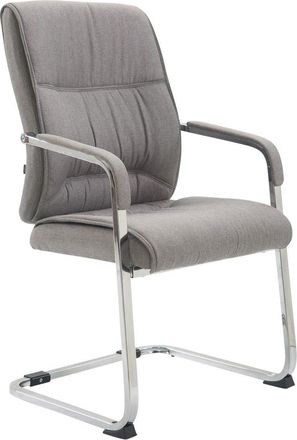 Clp XXL-Freischwinger Anubis Mit Gepolsterter Sitzfläche I Konferenzstuhl Mit Metallgestell Und Stoffbezug, Farbe:grau