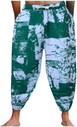 Generic Short de bain pour homme - Short d&eacute;t&eacute; pour homme - Pantacourt de radis tha&iuml;landais - Mode masculine - Grande taille - D&eacute;contract&eacute;, vert, XXL